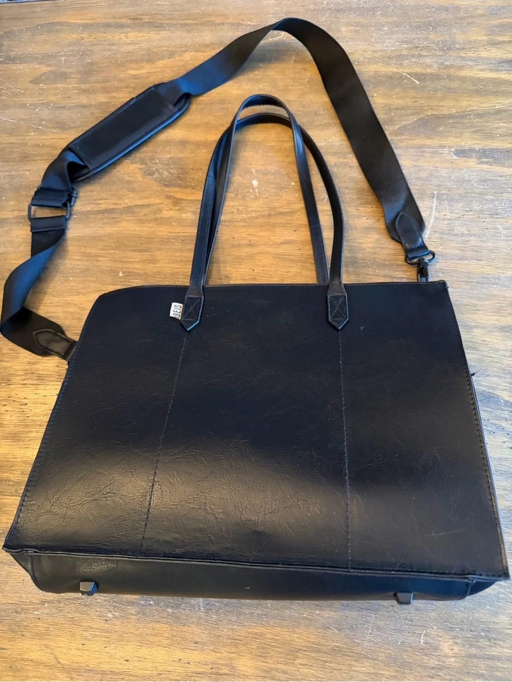 BEIS | Bags | Beis Black Everyday Tote With Front Slip Pocket | Poshmark
